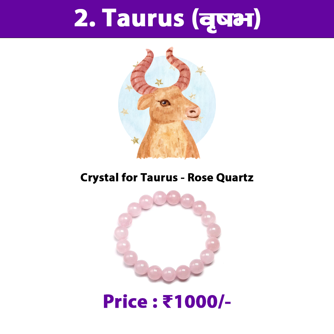2. Vrishabha Rashi Crystal | Taurus Zodiac Sign Crystal – Crystal ...