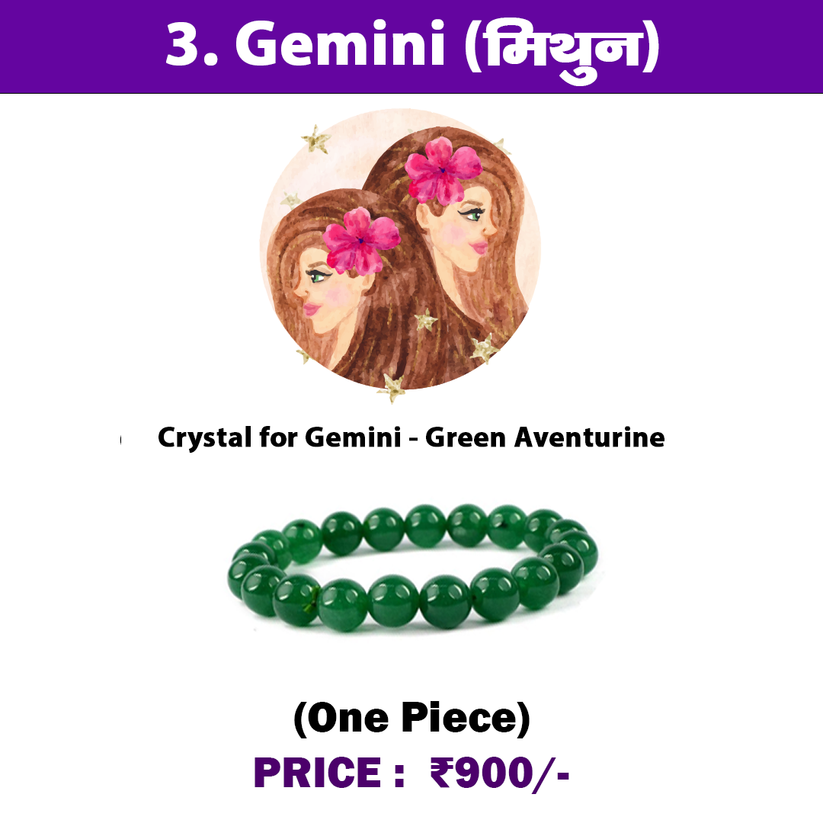 3. Mithuna Rashi Crystal | Gemini Zodiac Sign Crystal – Crystal Empire Siri